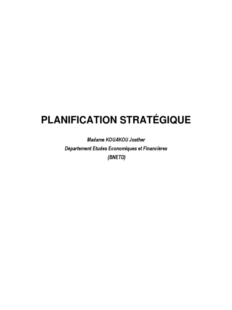 Étapes de la Planification Stratégique | PDF | Stratégie militaire | Planification