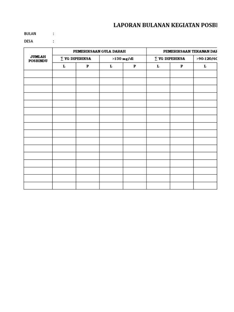 FORM LAP Posbindu | PDF