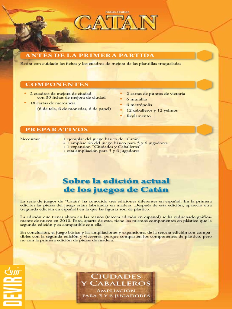 Catan Ciudades Caballeros Expacion 5 y 6 Reglas | PDF | Ocio