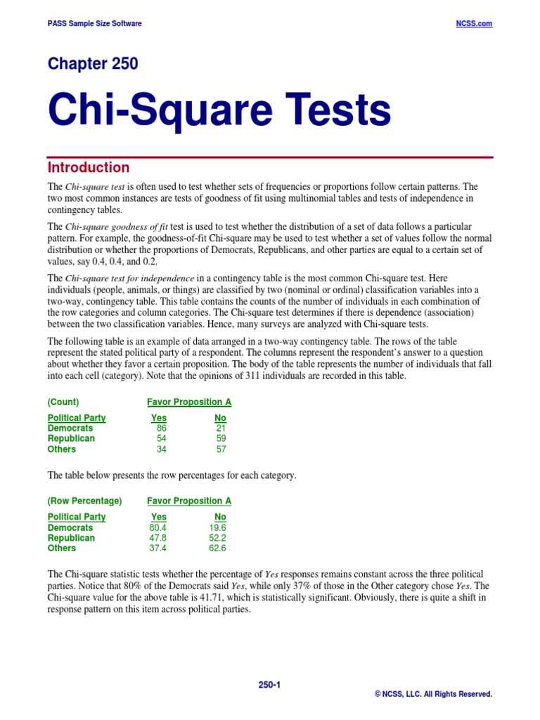 Chi-Square Tests.pdf | Chi Squared Distribution | Statistical ...