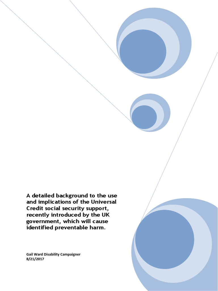 Universal Credit Report | PDF | Welfare | Disability