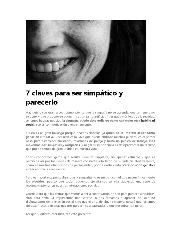 7 Claves para Ser Simpático y Parecerlo | Descargar gratis PDF | Humor ...