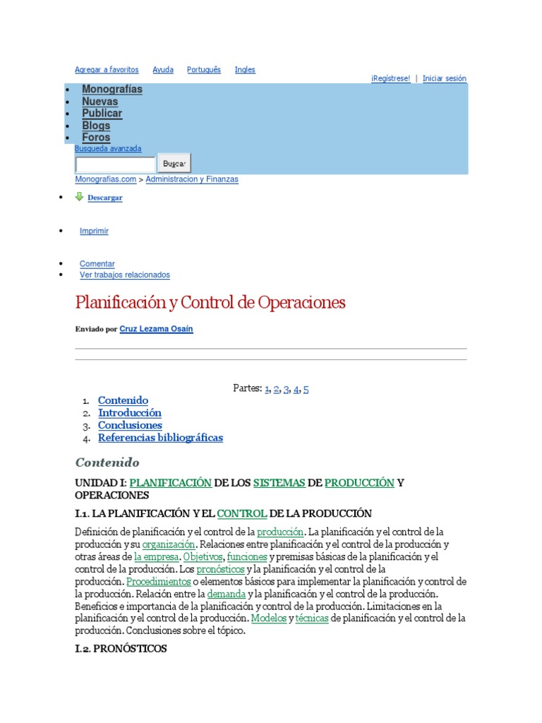 Control de Operaciones | PDF | Planificación | Distribución (comercial)