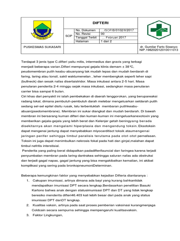SOP Difteri Fix | PDF