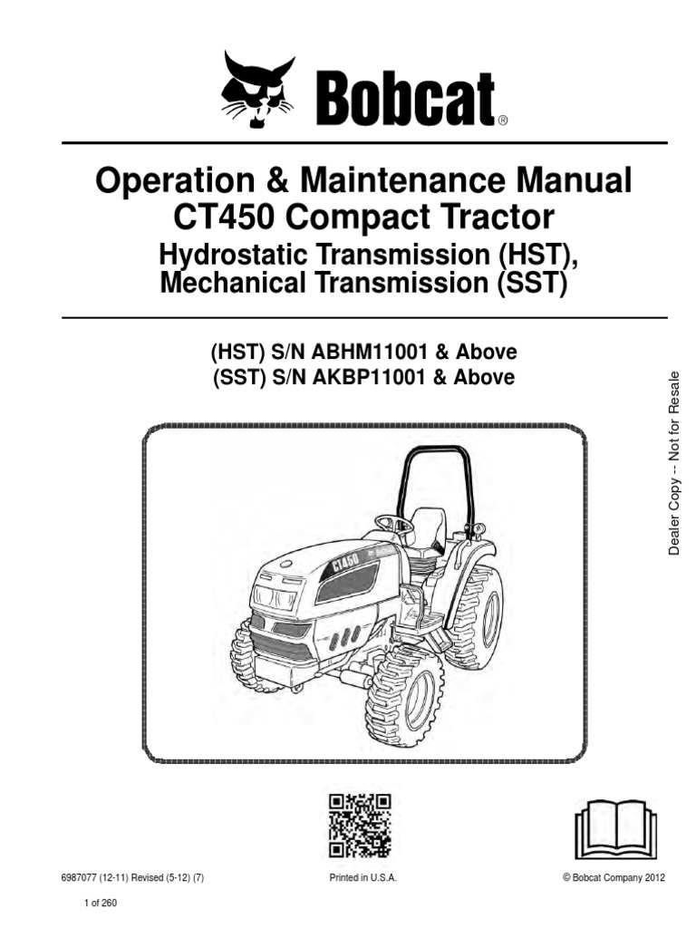 CT450 6987077 enUS Om 05-12 | PDF | Tractor | Loader (Equipment)