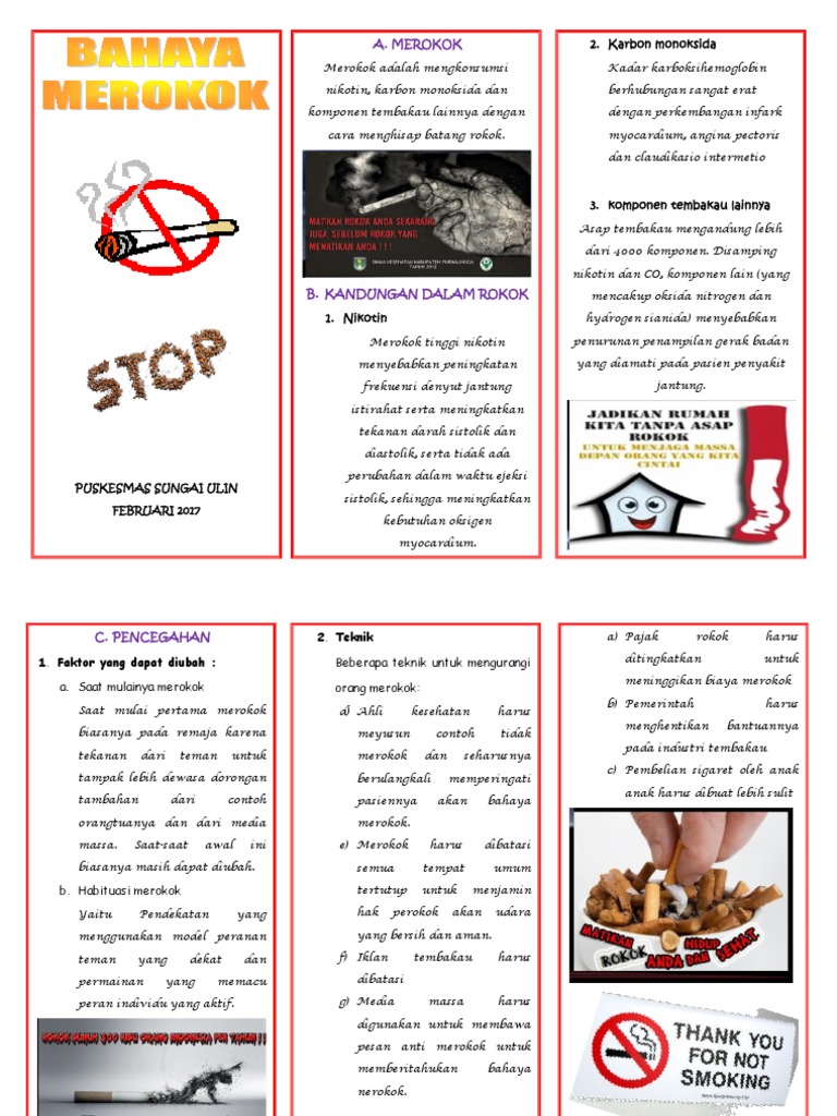 Leaflet Bahaya Merokok | PDF
