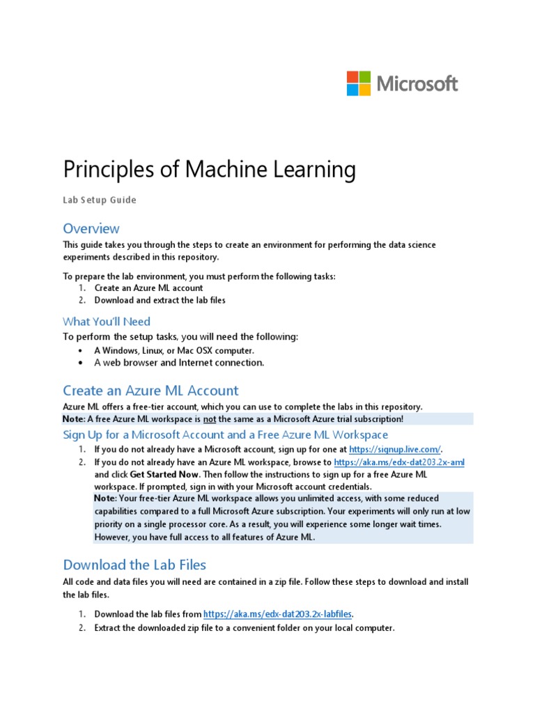 Machine Learning Lab Setup Guide | PDF