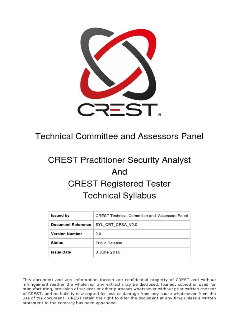 Crest Crt Cpsa Technical Syllabus 2.0 | World Wide Web | Technology Crest Crt Cpsa Technical Syllabus 2.0 | World Wide Web | Technology