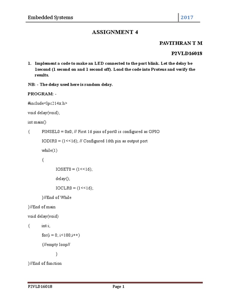 Assignment 4: Embedded Systems | PDF