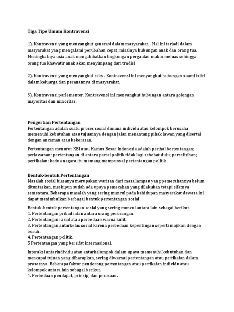 Tiga Tipe Umum Kontravensi | PDF