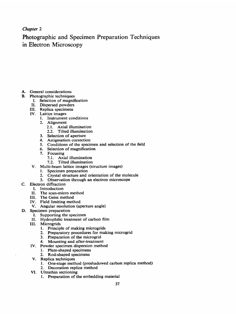 And In: Photographic Specimen Preparation Techniques Electron Micros | PDF | Transmission ...