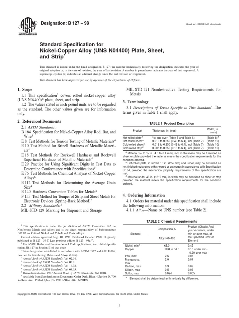 Astm B 775 | PDF | Rolling (Metalworking) | Engineering Tolerance