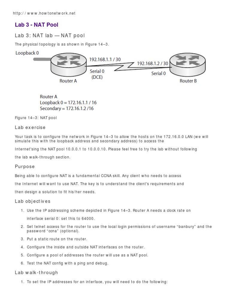 Lab 3 - NAT Pool | PDF | Router (Computing) | Ip Address