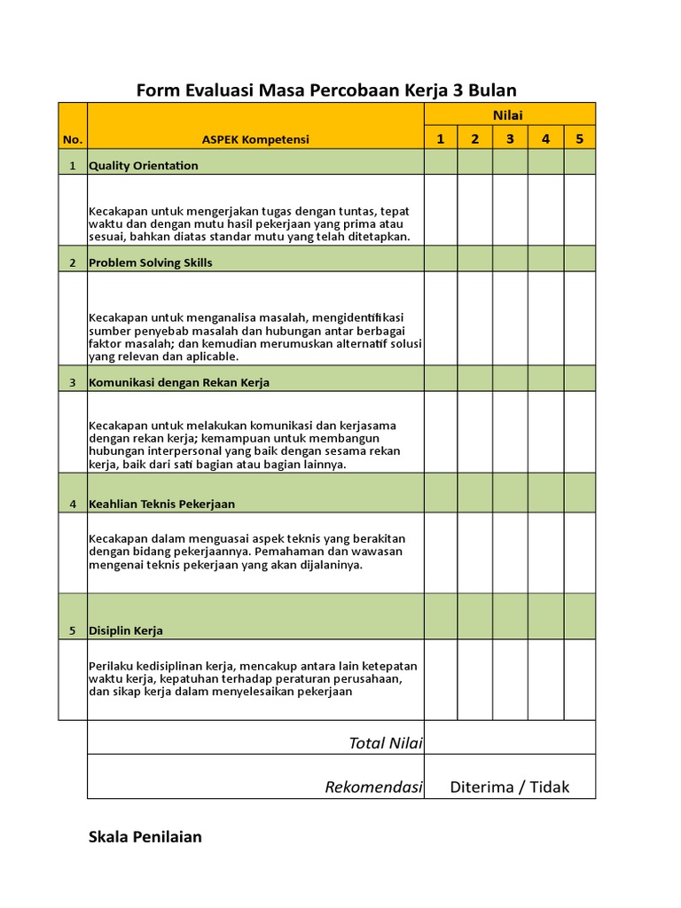Form 5 - Evaluasi Masa Percobaan | PDF