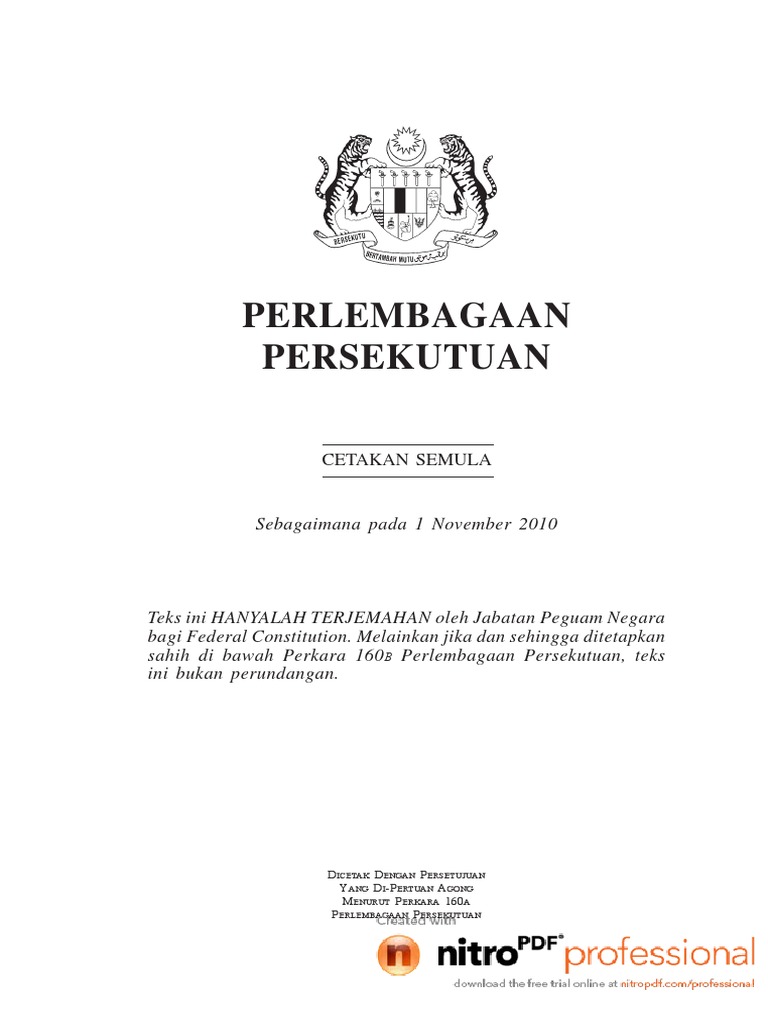 Perlembagaan Persekutuan | PDF