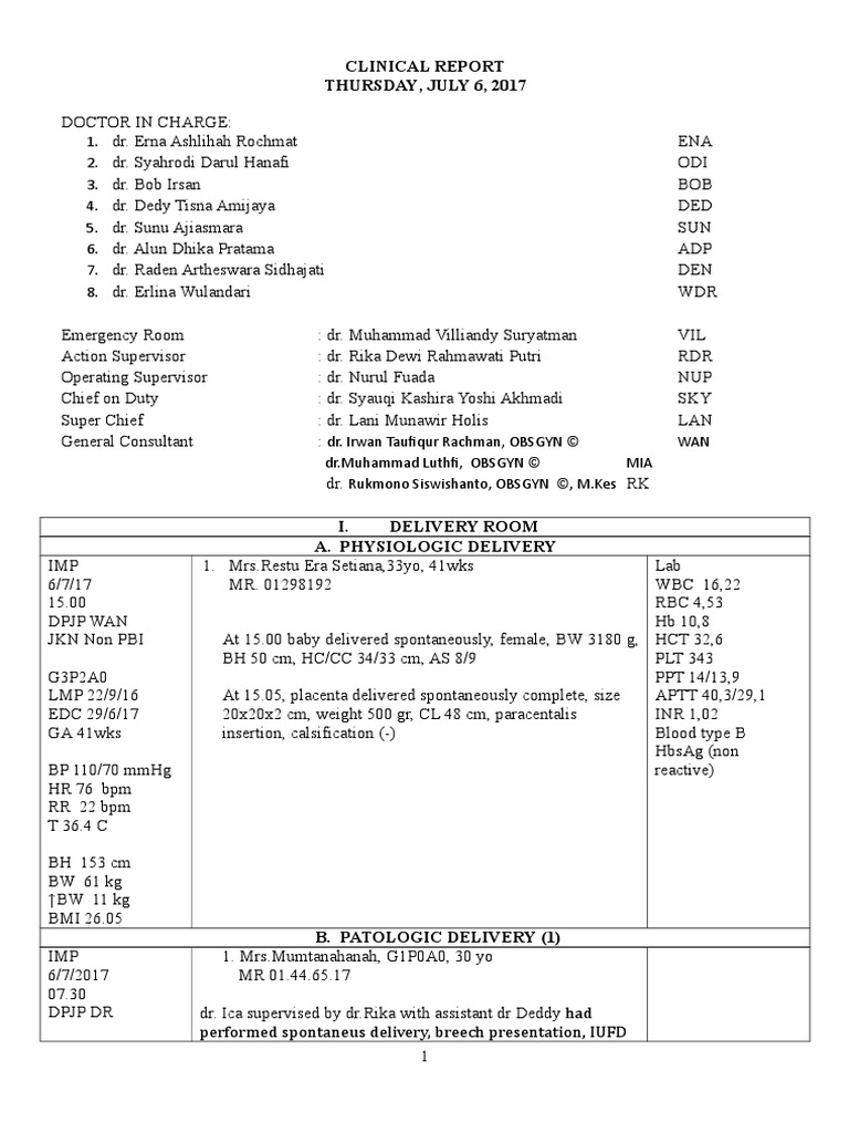 Clinical Report July 6th 2017 | PDF | Uterus | Pregnancy