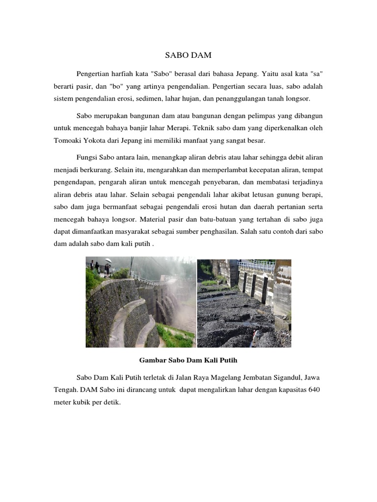 Fungsi dan Manfaat Sabo Dam | PDF