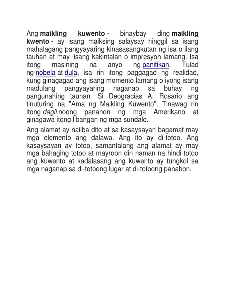 Maikling Kwento | PDF