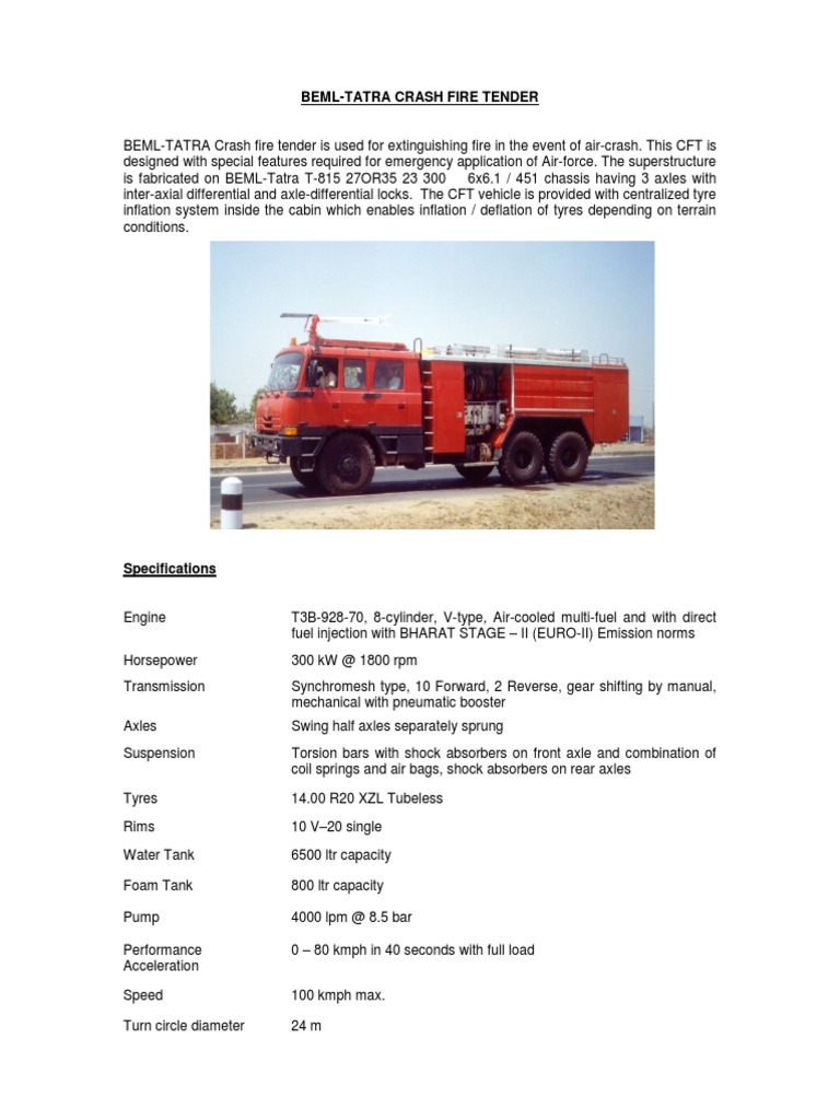 Crash Fire Tender | PDF