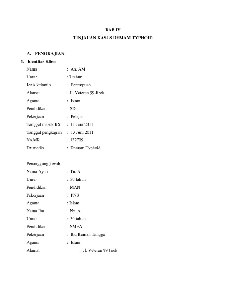 Askep Typoid Anak | PDF