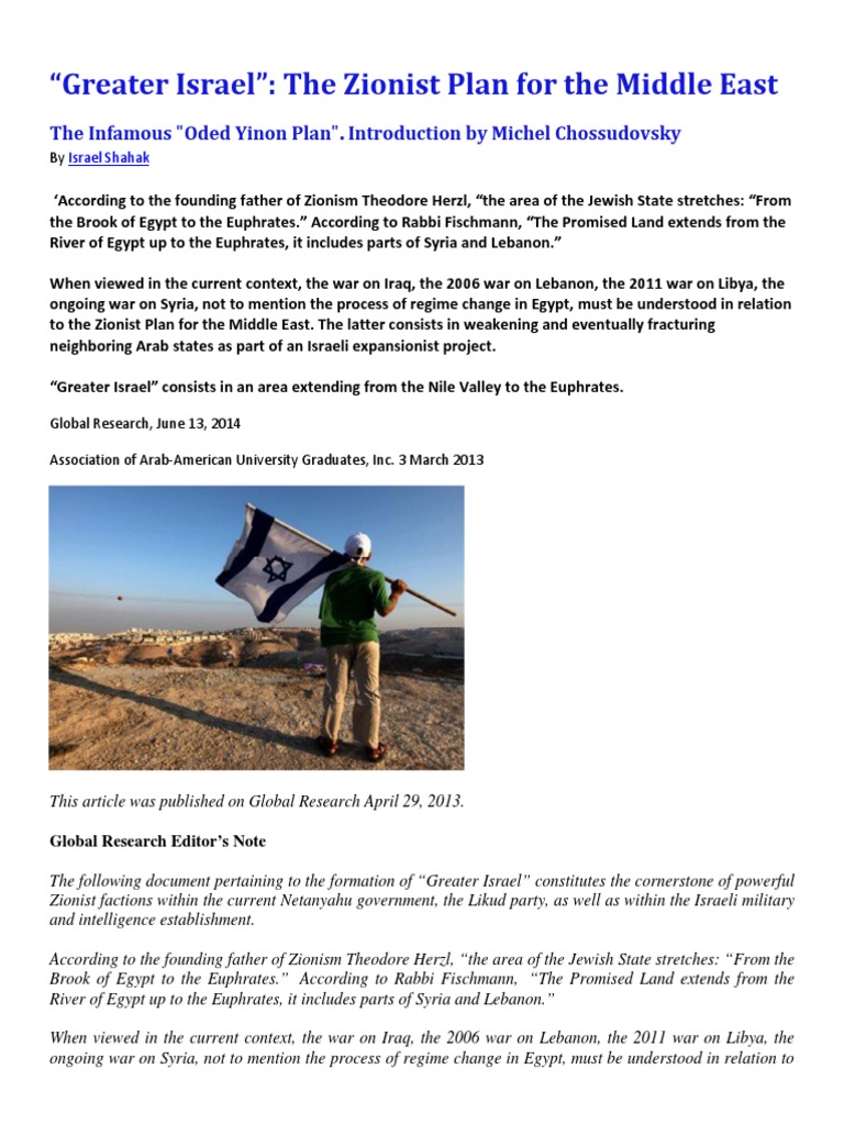 Greater Israel - The Yinon Plan | PDF | Israel | World Politics