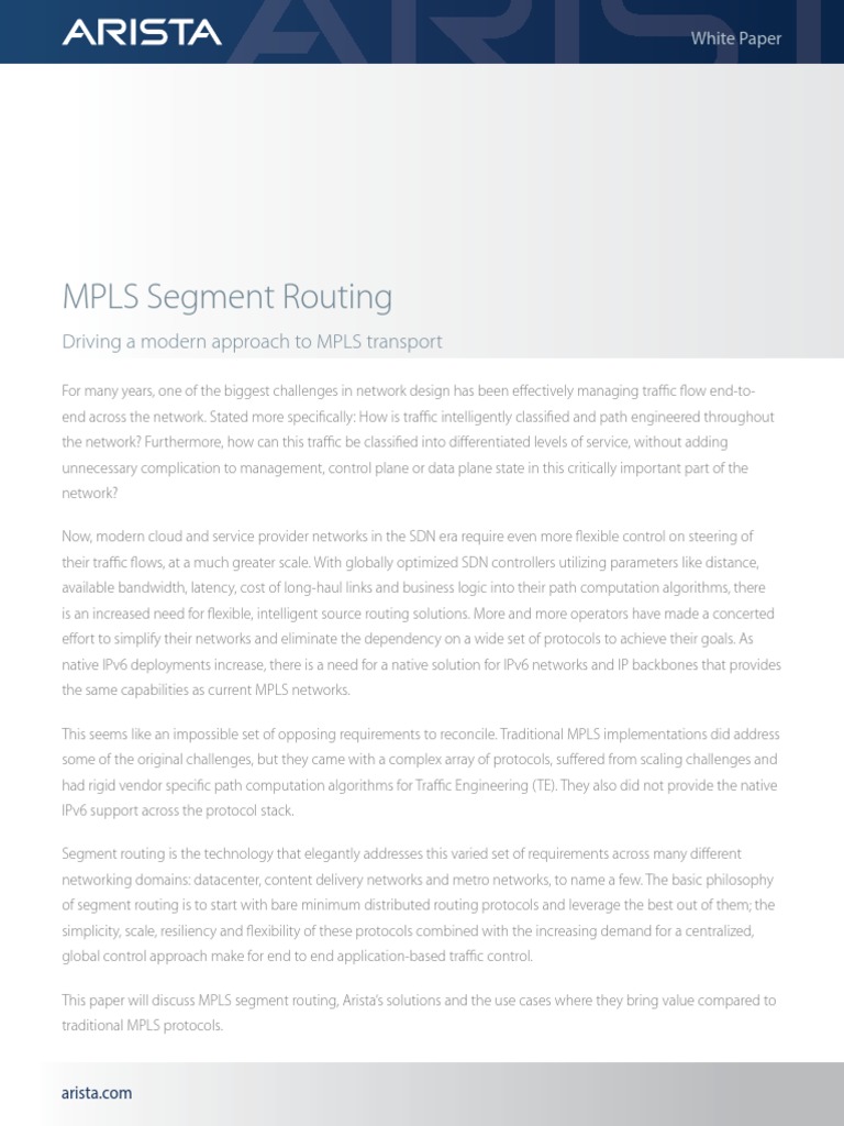 MPLS Segment Routing | PDF | Multiprotocol Label Switching | Networking MPLS Segment Routing | PDF | Multiprotocol Label Switching | Networking