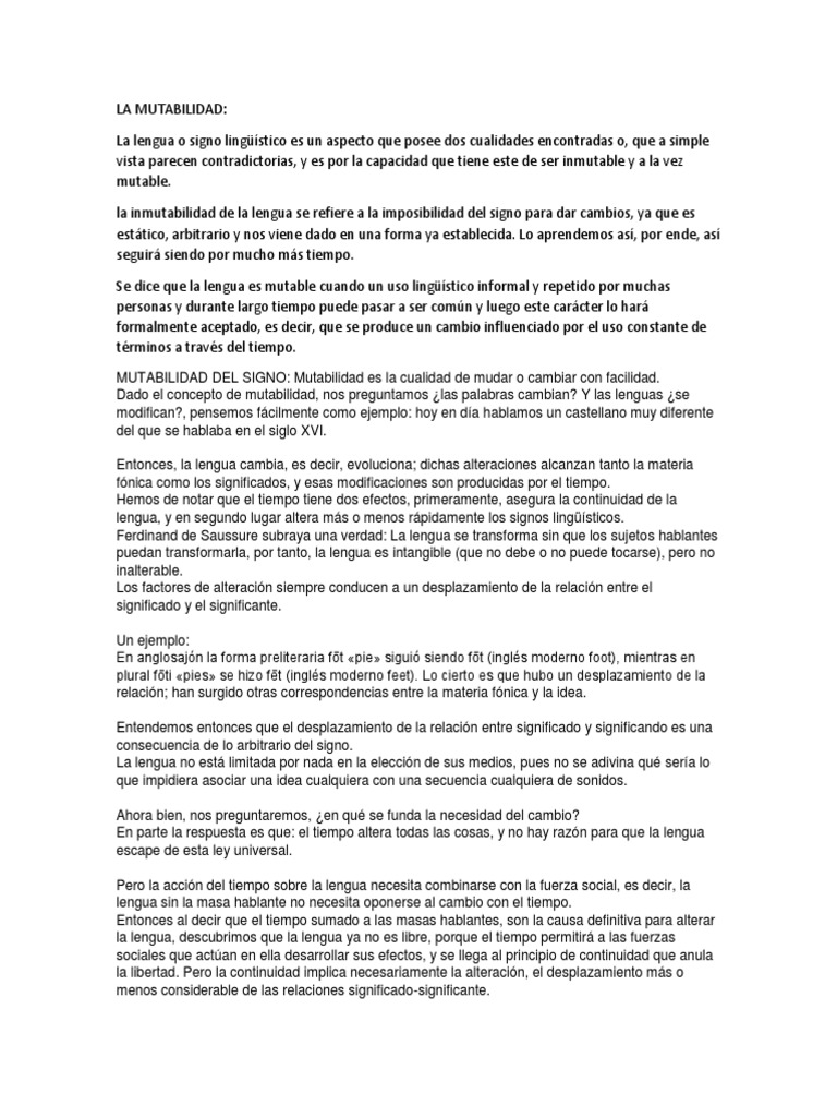 La Mutabilidad | PDF | Lingüística | Ciencia cognitiva