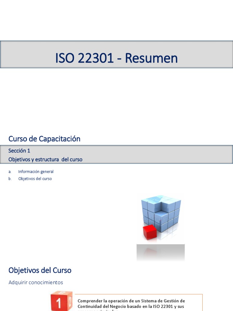 Curso ISO 22301: Gestión de Continuidad | PDF | Continuidad del negocio | Seguridad de información