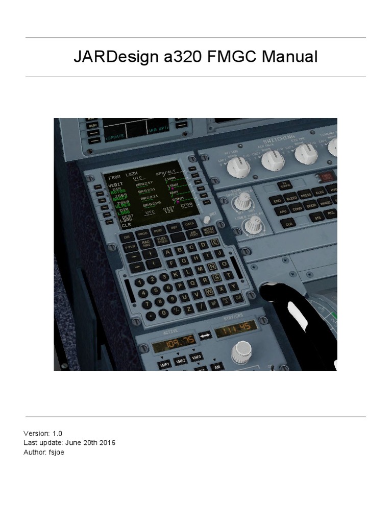 JARDesign A320 FMGC Manual 1.0 | PDF | Aircraft | Aviation