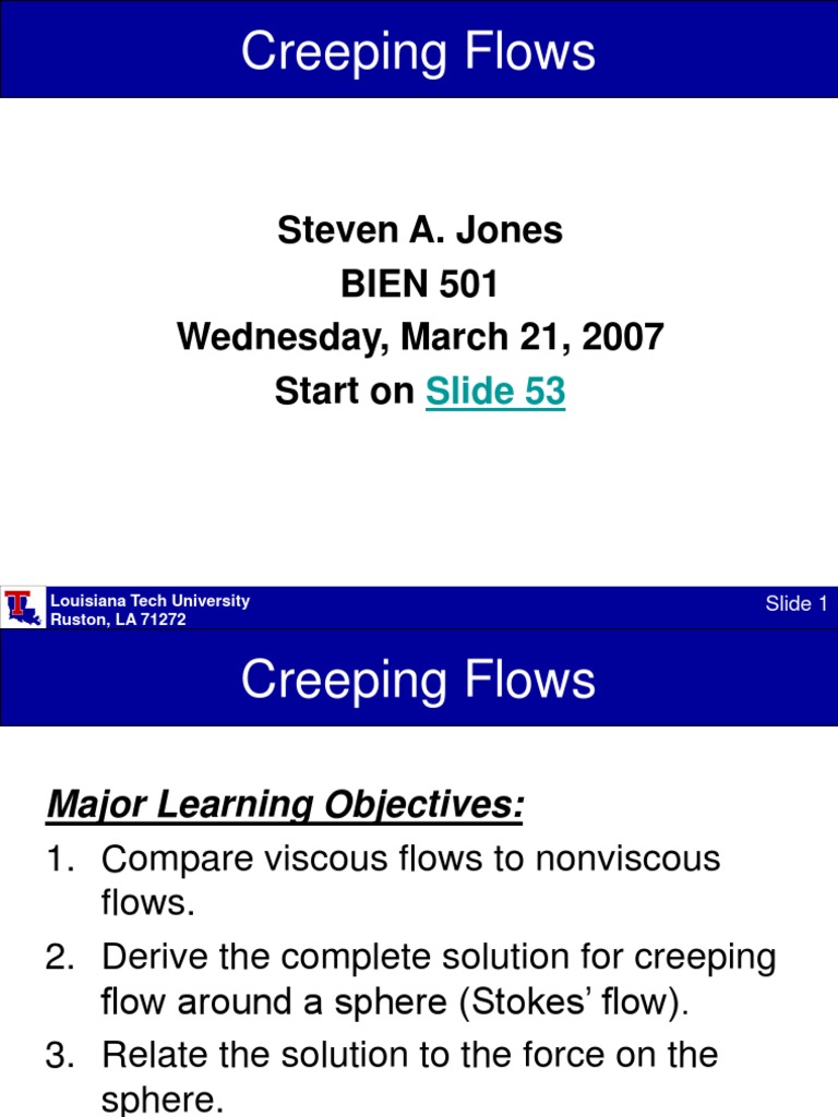 Lecture 7 On Stokes Flow | PDF | Fluid Dynamics | Navier–Stokes Equations