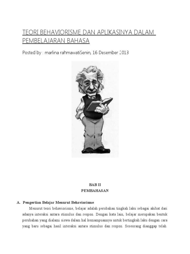 Aplikasi Teori Behaviorisme dalam Pembelajaran | PDF