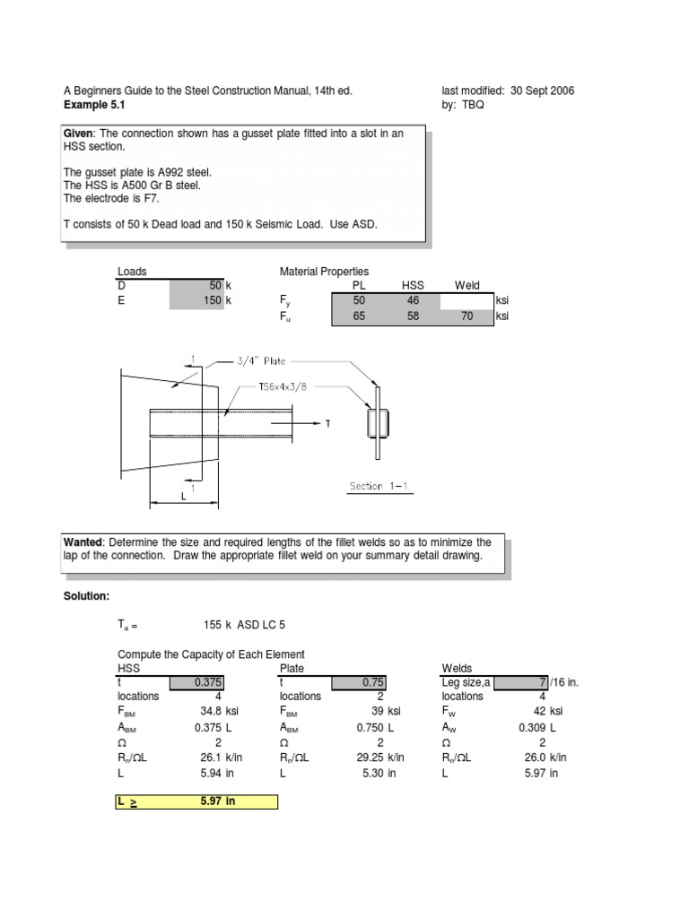 Determining the Size and Length of Fillet Welds to Minimize Lap in a ...