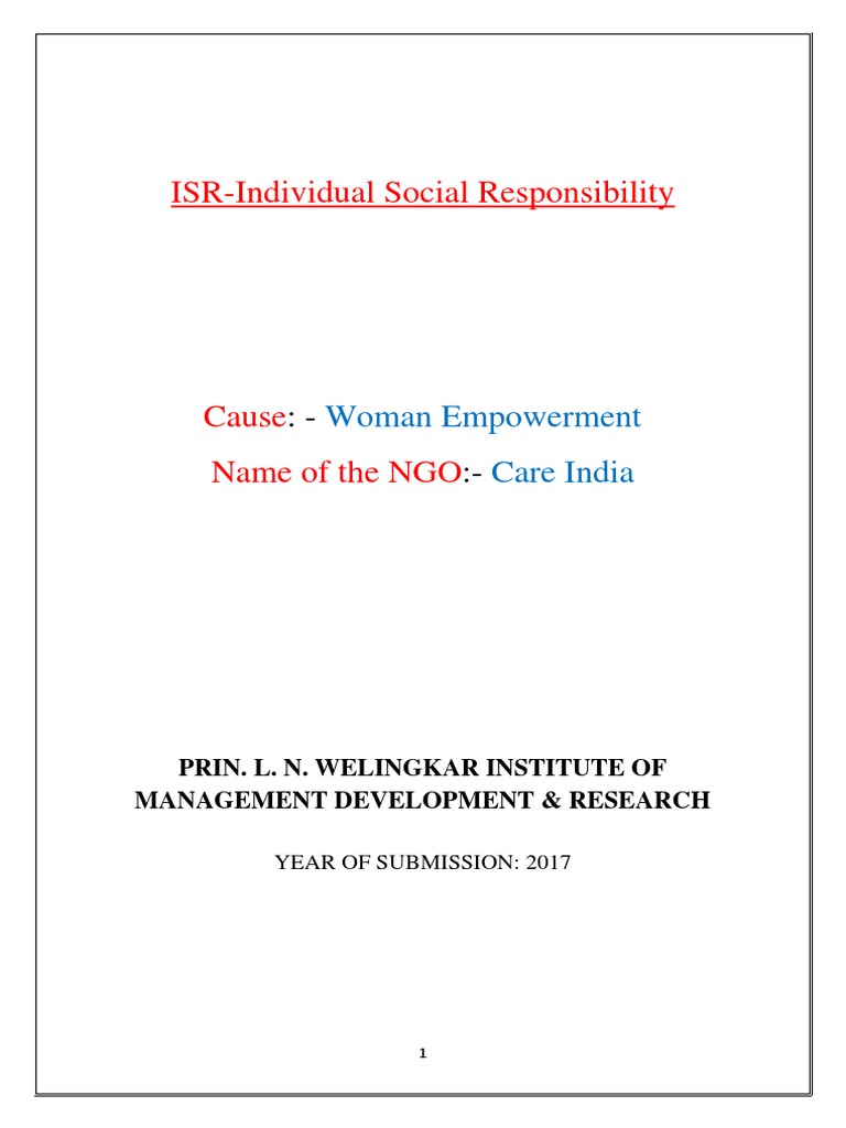 CSR Project | PDF | Corporate Social Responsibility | Empowerment