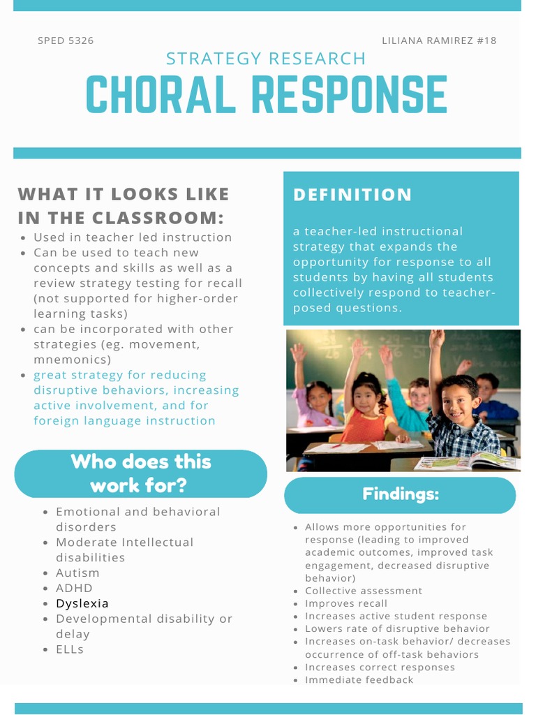Choral Response | PDF | Autism | Educational Assessment