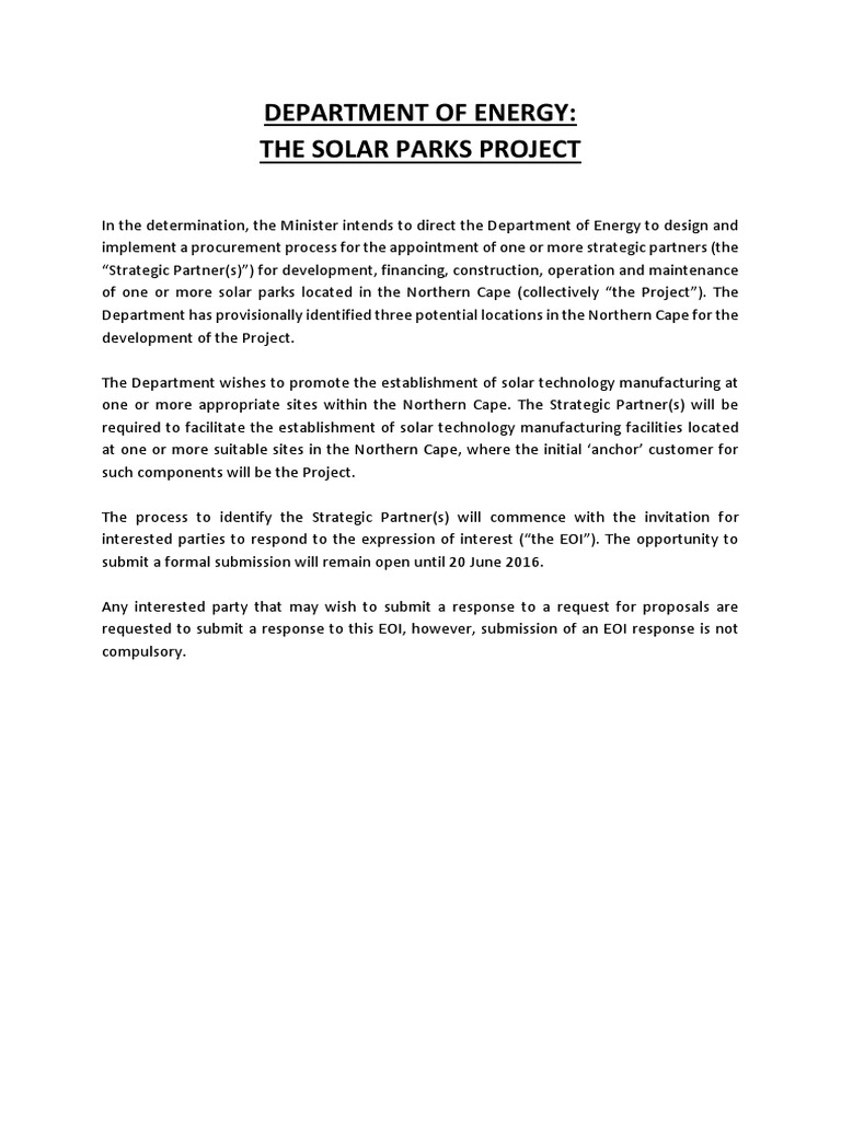 DOE Solar Parks Project 2016 | PDF | Renewable Energy | Photovoltaics