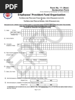 PF Declaration Form (Form 11) - SAMPLE FORM. | PDF | Government And ...