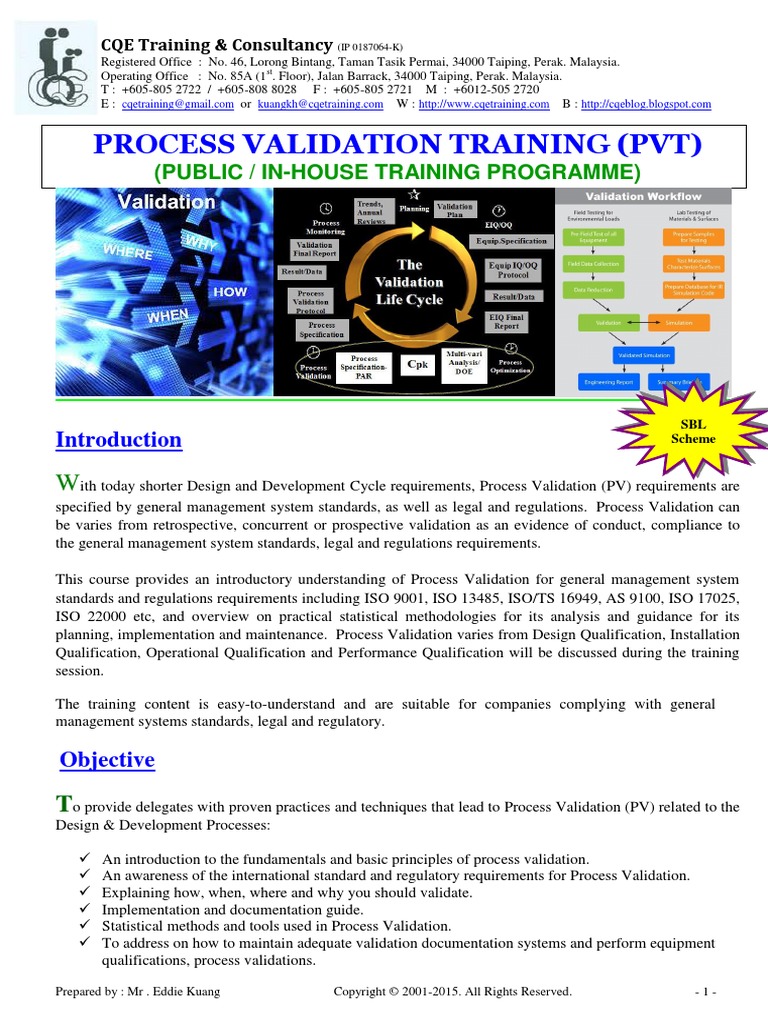 35.process Validation TRG | PDF | Verification And Validation | Systems Engineering