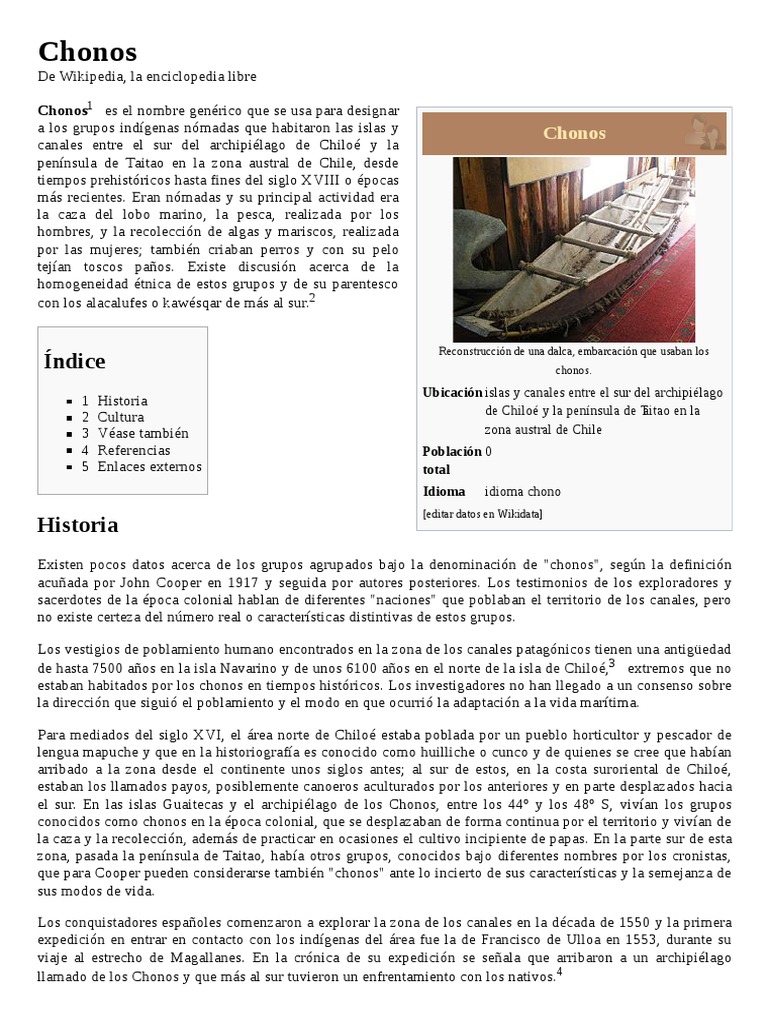 Chonos | PDF | Pueblos Indígenas de las Américas | Chile