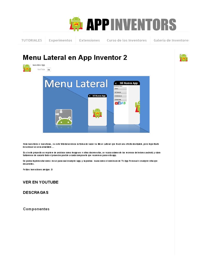 Crear Menú Lateral en App Inventor | PDF | Juegos y actividades