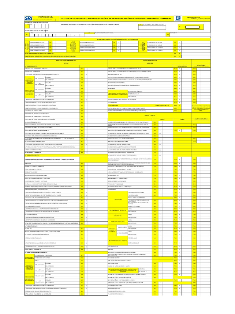 Copia de Formulario 101 | Inventario | Impuesto sobre la renta