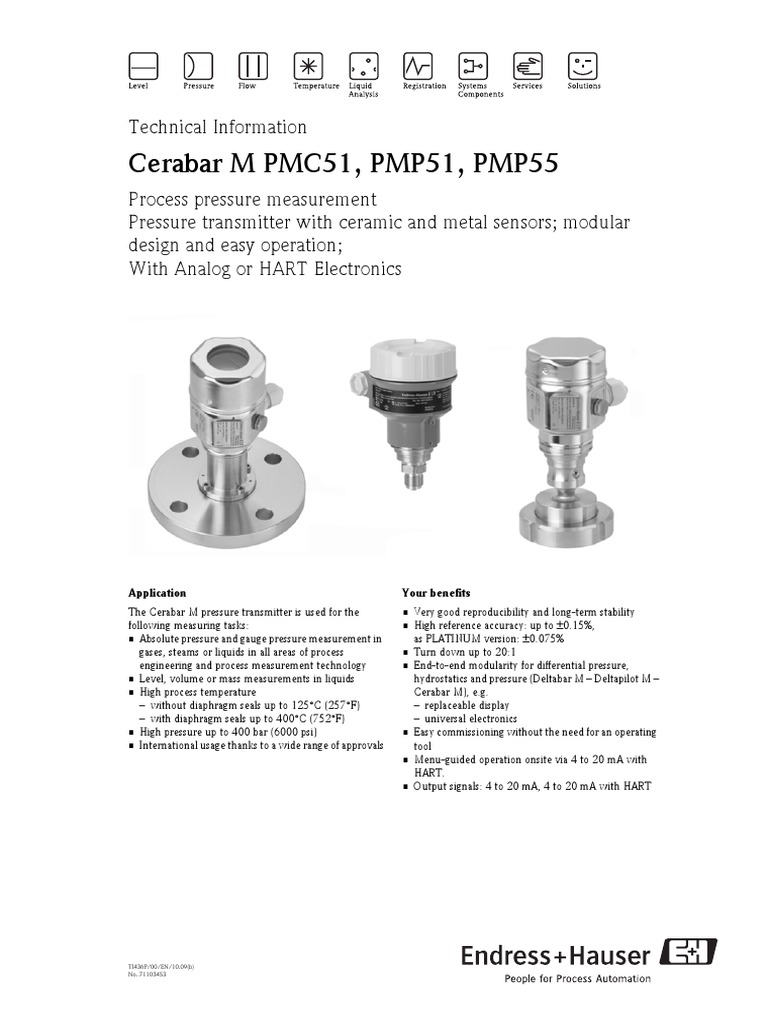 Cerabar M PMC51, PMP51, PMP55.pdf | Pressure Measurement | Pressure