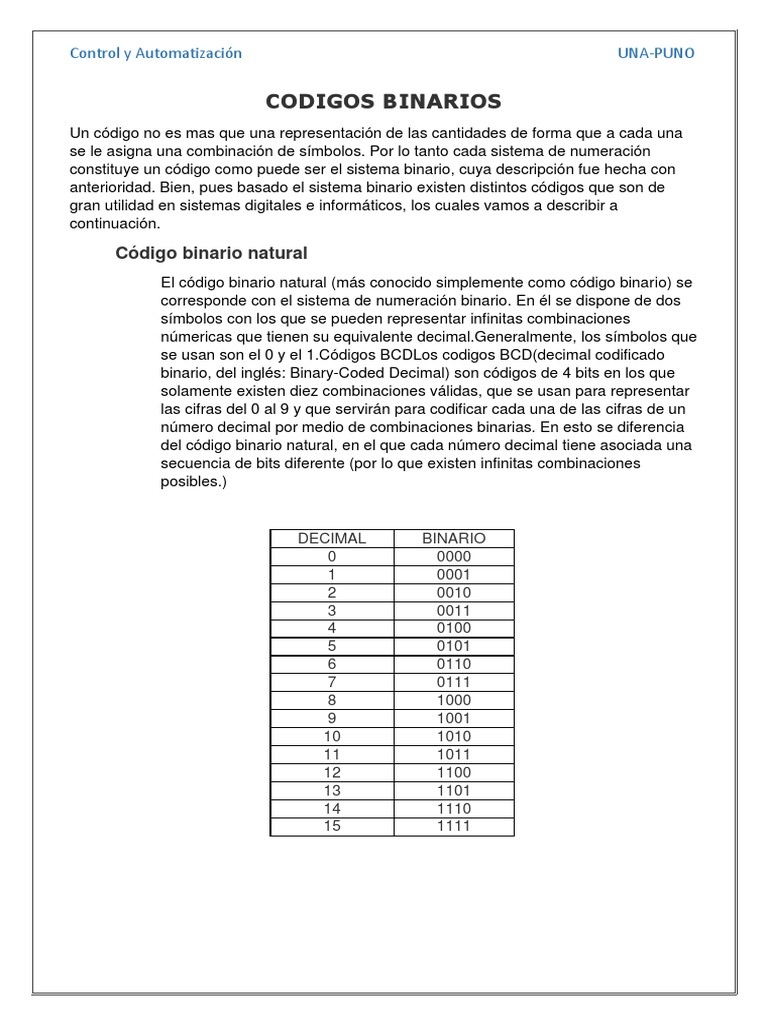 CODIGOS BINARIOS