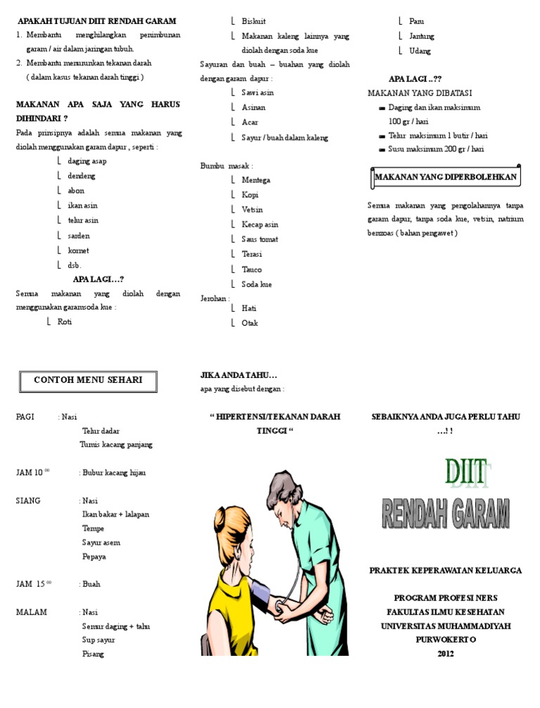 Leaflet DIIT RENDAH GARAM | PDF