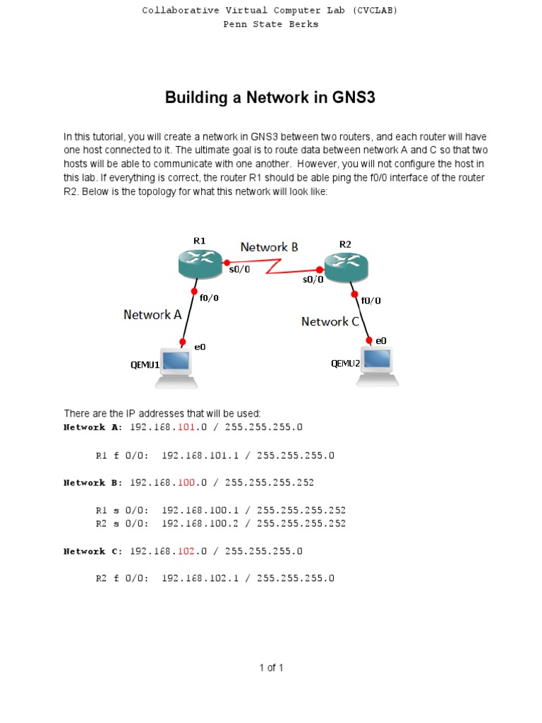 Network GNS3 Nohost | PDF | Router (Computing) | Computer Network