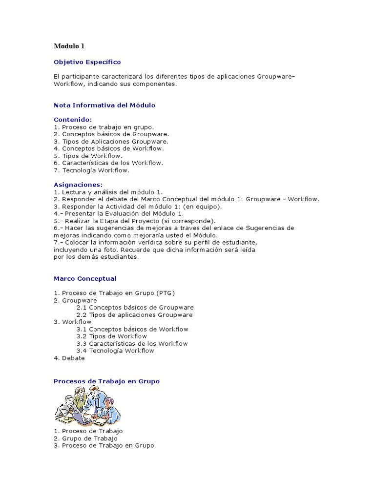 Groupware Workflow | PDF | Flujo de trabajo | Grupo de trabajo