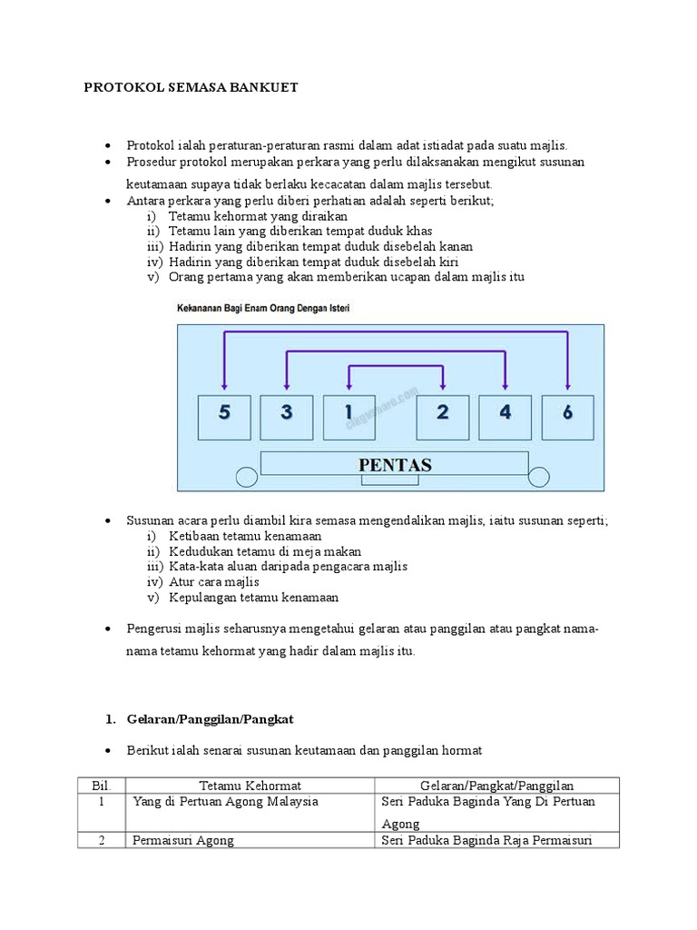 Carry Out Banquet Protocol | PDF