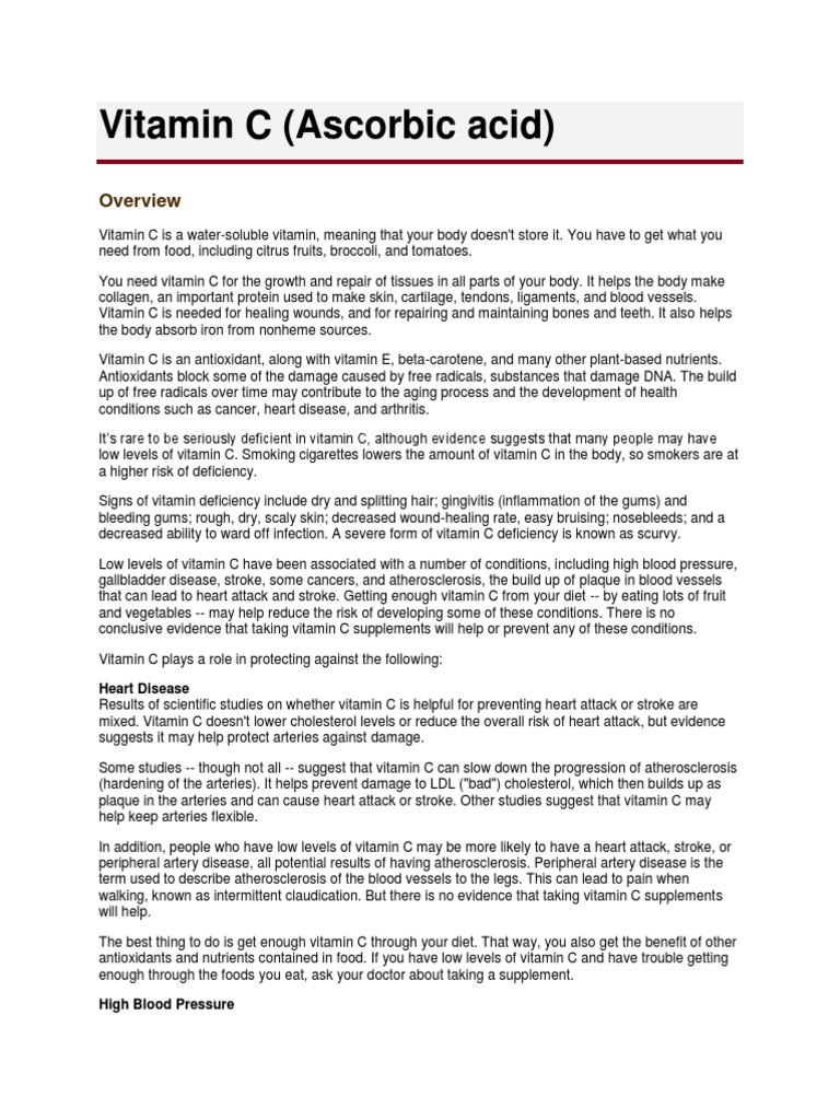 Vitamin C | PDF | Vitamin C | Vitamin