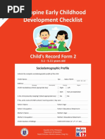 Revised Philippine Early Childhood Development Checklist | PDF ...