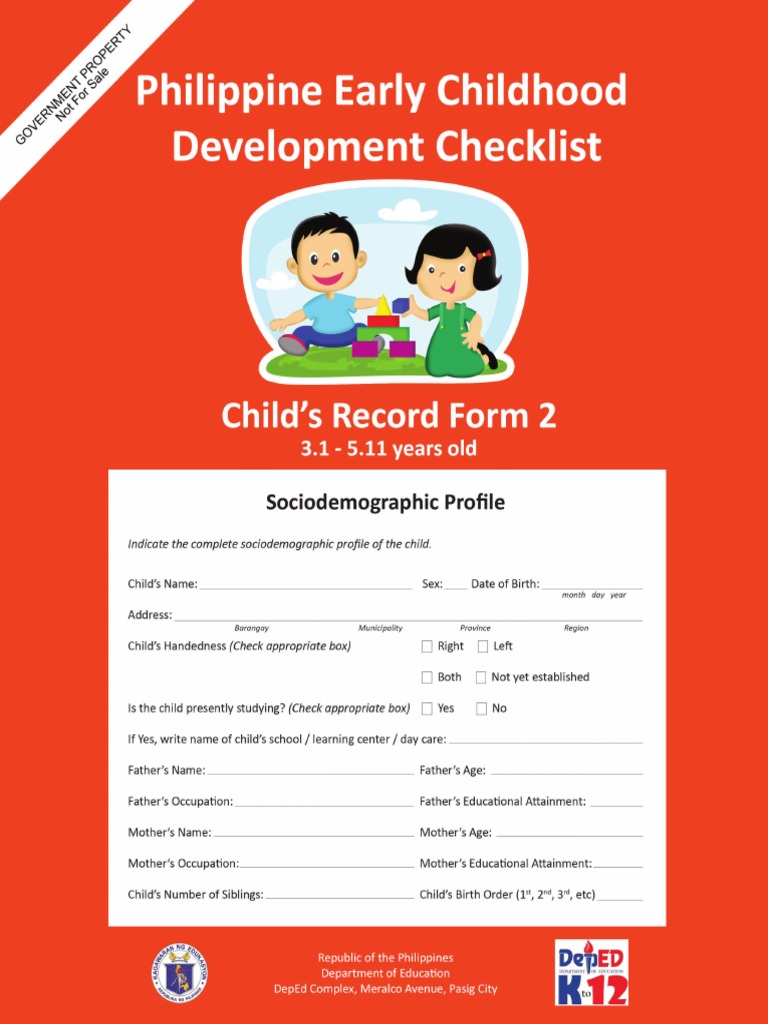 Phil ECD Child RecordForm2_Final | Toys | Letter Case
