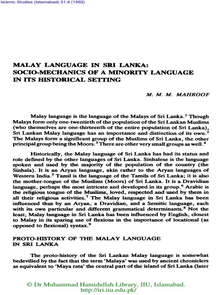 Malaysian Language